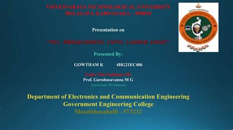 Programable Logic Control Using Ladder Logic Pptx