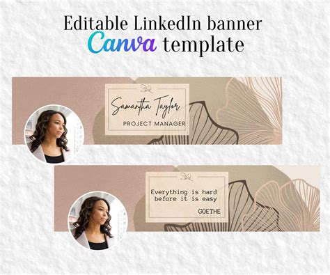 Beige Editable Linkedin Banner Canva Template Linkedin Banner Etsy In 2023 Linkedin Banner
