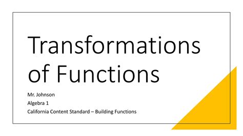 Transformations Of Functions Pptx