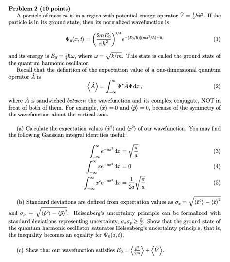 Solved Problem Points A Particle Of Mass M Is In A Chegg Com