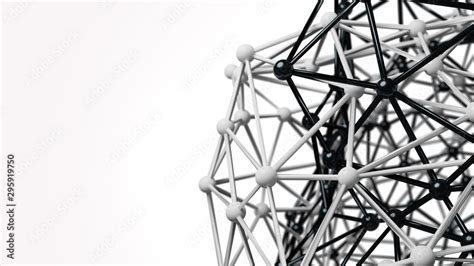 Abstract Mesh Of Molecular Structure Futuristic Shape Of Connected