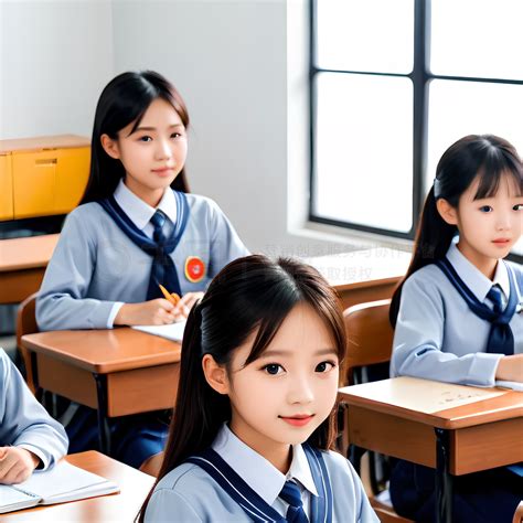 A数字艺术 女同学坐在课桌上学习写实图 Ai平面元素免费下载png格式3072像素编号70312954 千图网