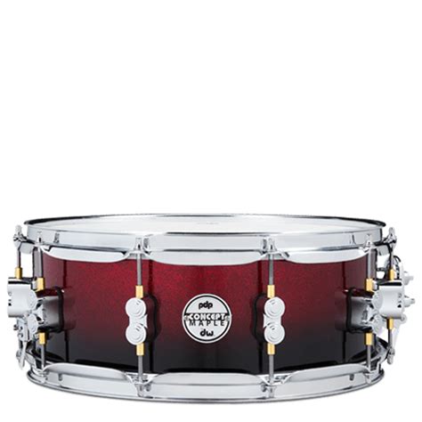 DW PDP Concept Maple 22 7pcs Red To Black Sparkle Fade