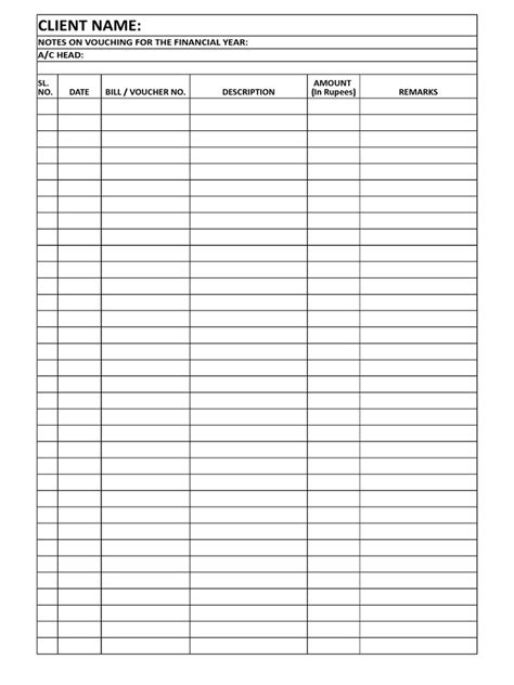 Audit Formats For Vouching And Ledger Scrutiny Pdf