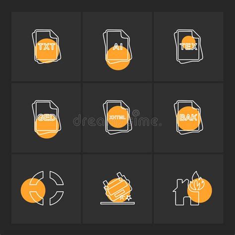 File Type Files Documents Eps Icons Set Vector Stock Vector Illustration Of Icons Type