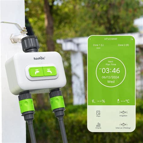 Smart Water Tap Timer Wi Fi Control Two Zone Rainpoint Water Irrigation