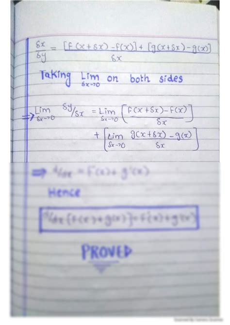 SOLUTION Derivatives Of Sum And Difference I E Sum Rule And Difference Rule Step By Step