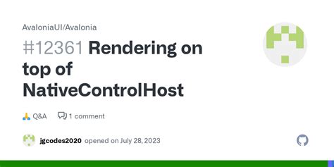 Rendering On Top Of NativeControlHost AvaloniaUI Avalonia Discussion GitHub