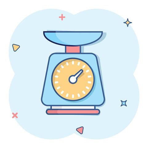 Bathroom Weight Scale Icon In Comic Style Mass Measurement Cartoon