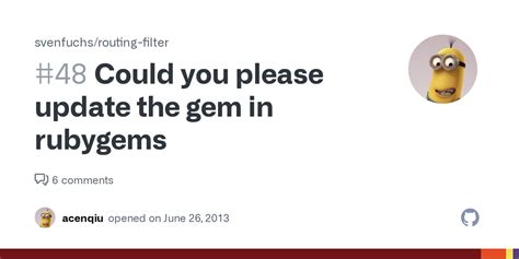 Could You Please Update The Gem In Rubygems Issue 48 Svenfuchs