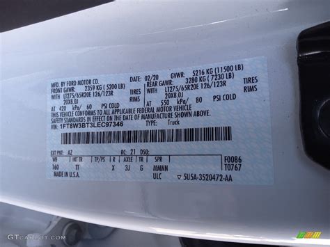 2020 Ford F350 Super Duty Limited Crew Cab 4x4 Color Code Photos GTCarLot Com