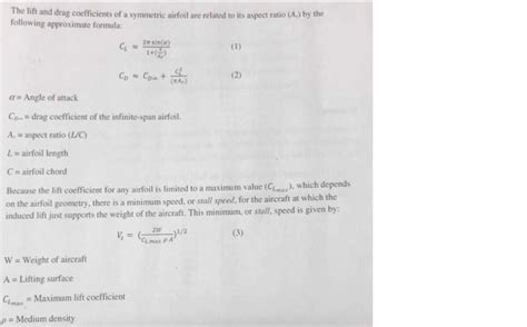 [solved] The Lift And Drag Coefficients Of A Symmetric Airfoil Are Related Solutioninn