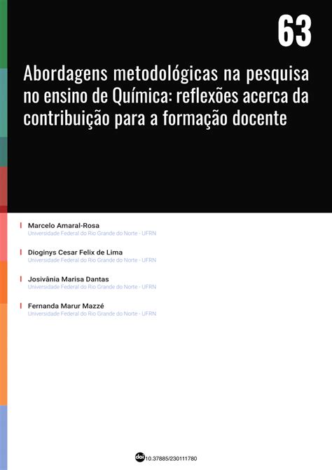 Pdf Abordagens MetodolÓgicas Na Pesquisa No Ensino De QuÍmica