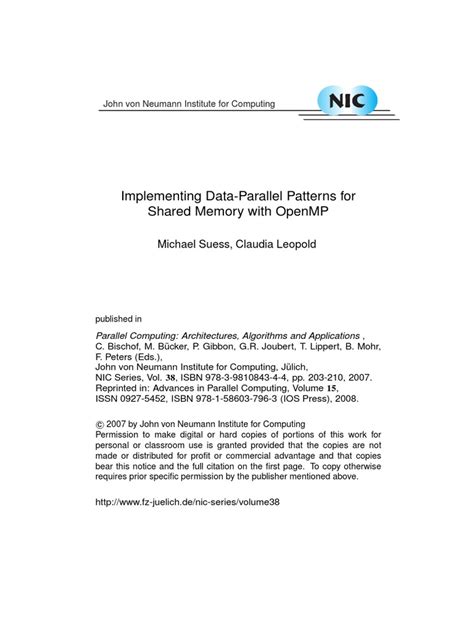 Data Parallel Patterns Pdf Parallel Computing Program Optimization