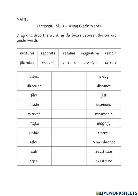 Dictionary Skills And Guide Words Worksheets Worksheets Library
