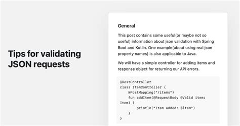 Tips For Validating Json Requests