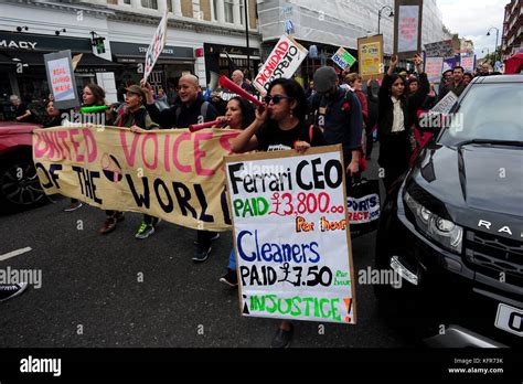 Workers Rights Protest Featuring Ferrari Where South Kensington