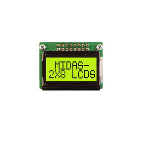 MC20805B6W SPTLY3 3 V2 Midas Midas MC20805B6W SPTLY3 3 V2 Alphanumeric LCD Display 2 Rows By