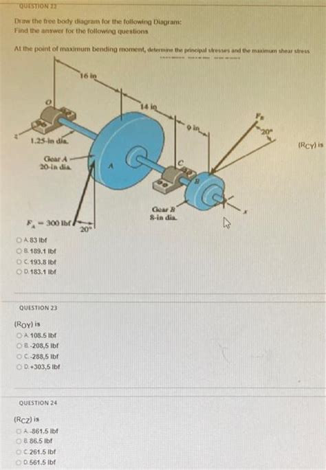 solved draw the fiee bocly diackam for the following
