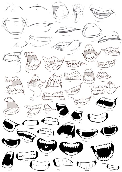 How To Draw A Mouth Full Of Teeth Drawing A Smiling M