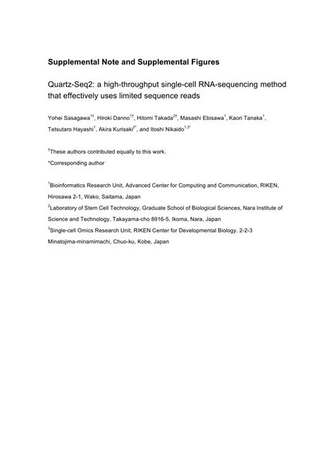 Full Article Quartz Seq2 A High Throughput Single Cell Rna Sequencing Method That Effectively