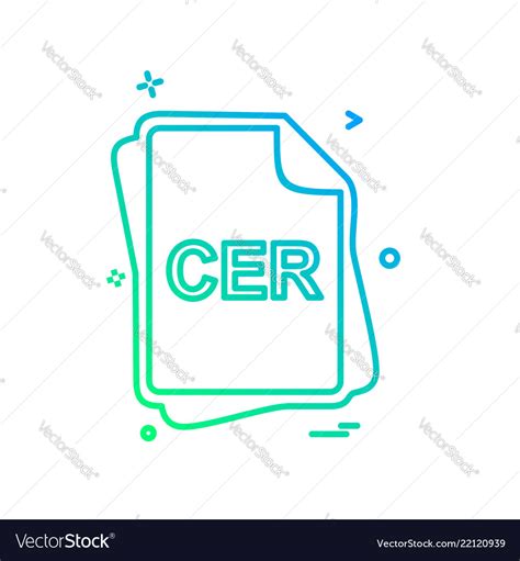 Cer File Type Icon Design Royalty Free Vector Image