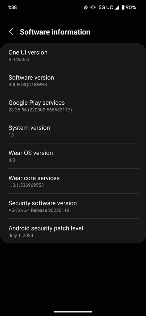 my galaxy watch 5 non pro model lte version through t mobile usa received the one ui 5 0