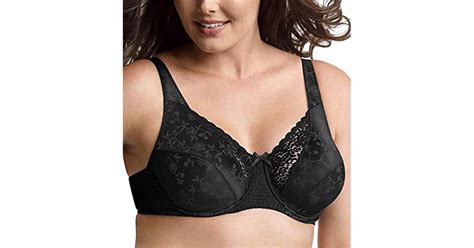 Lyst Playtex Secrets Love My Curves Signature Floral Underwire Full Coverage Bra 4422 Black