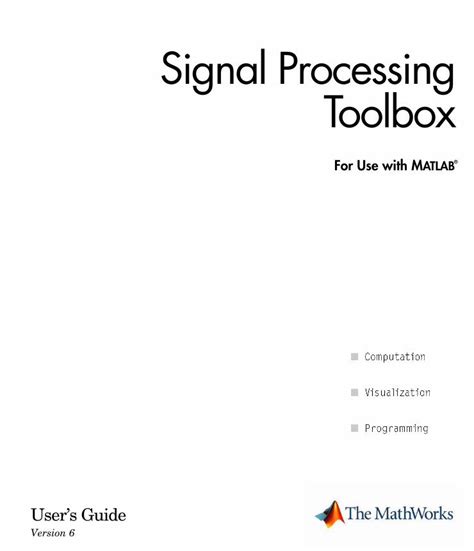 Pdf Signal Processing Toolbox Users Guideeulerfdcvutczpredmetymathtoolsfilessignaltb