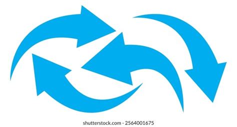 Set Long Blue Curve Arrow Icon Stock Vector Royalty Free 2538577961 Shutterstock