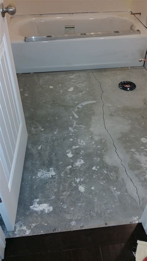 Flooring Tile Basement Bathroom Over Cracks Without Ditra Home