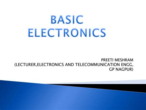 SOLUTION Basic Electronics Ppt World First Studypool