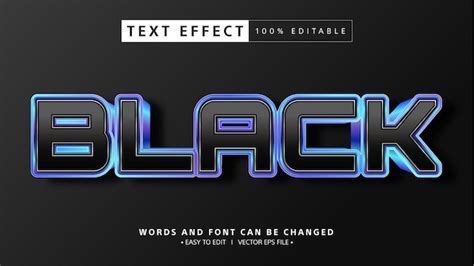 Premium Vector Vector 3d Text Effect Black Editable