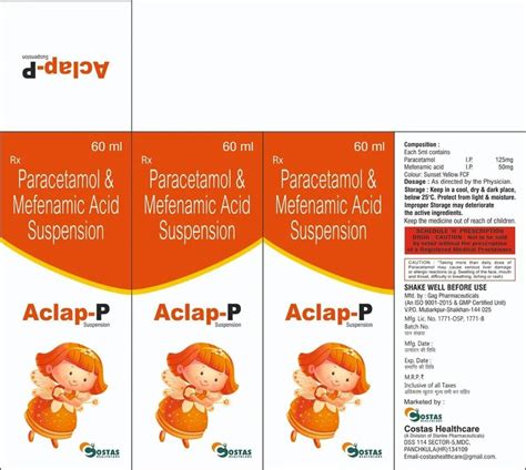 Paracetamol Mefenamic Acid Suspension At Best Price In Panchkula