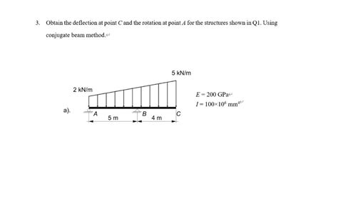 Solved Obtain The Deflection At Point And The Rotation At Chegg