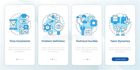 Hackathon Challenges Blue Onboarding Mobile App Screen Stock Vector Illustration Of Difficulty