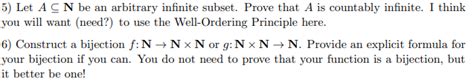 solved 5 let a⊆n be an arbitrary infinite subset prove