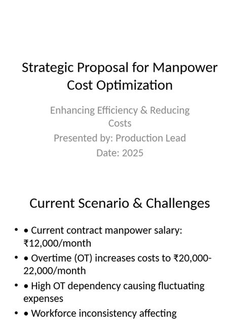 Enhanced Manpower Cost Optimization Plan Pdf
