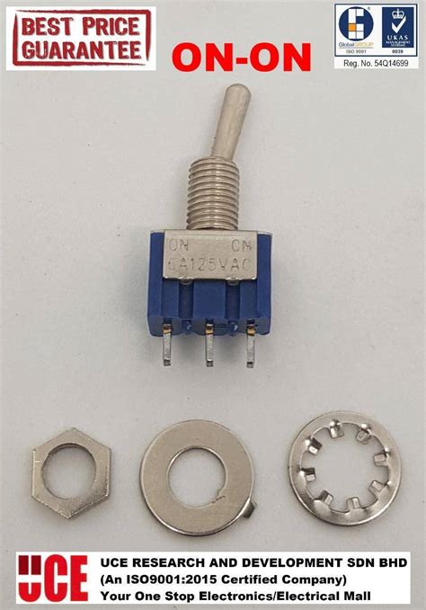 SPDT TOGGLE SWITCH ON ON 3 PINS 125V 6A 250V 3A
