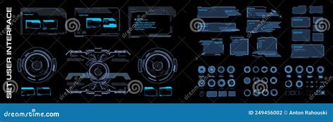 Big Set Frames Dialog Boxes Targets Futuristic Elements For Navigating The Game Interface
