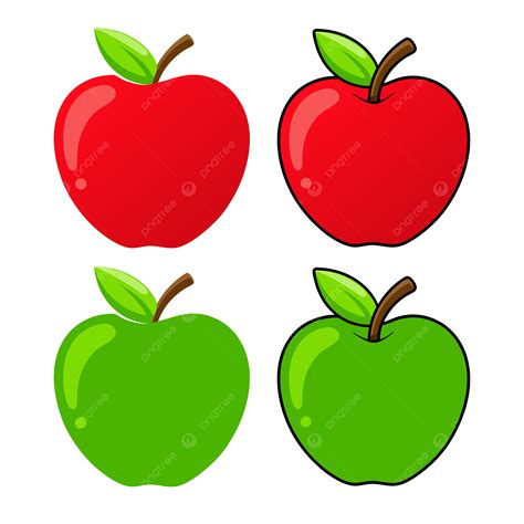 Manzana Verde Y Roja Animada