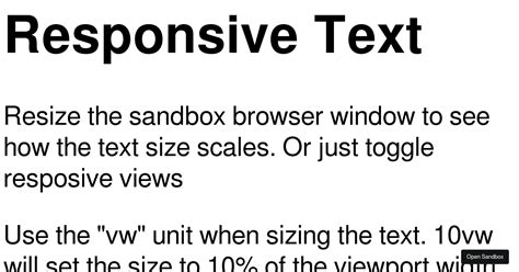 Responsive Text Codesandbox