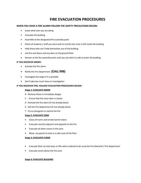 Fire Drill Procedure Ppt