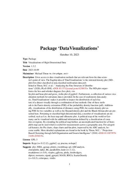 Fillable Online Datavisualizations Visualizations Of High Dimensional