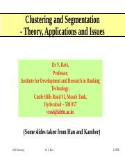 DM Clustering Ppt Clustering And Segmentation Theory Applications And Issues Dr V Ravi