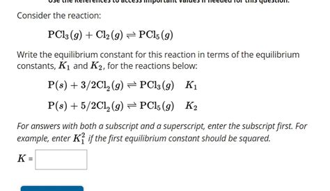 Solved Consider The Reaction PCl G Cl G PCl G Write Chegg Com