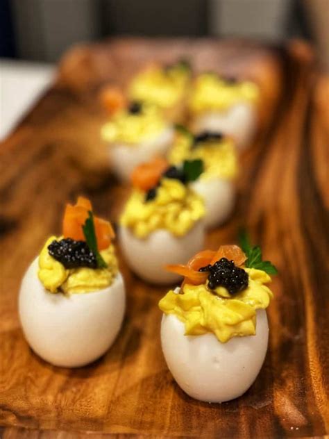 Fancy Deviled Eggs Appetizer Brunch Caviar