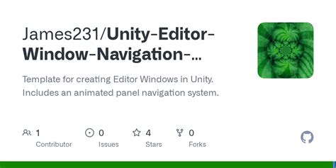 Github James231unity Editor Window Navigation Template Template For