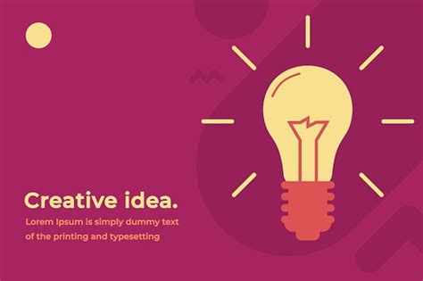 크리에이티브 아이디어 큰 빛나는 전구 헤드 라인과 텍스트 장소와 창조적 인 아이디어 현대 디자인 개념 0명에 대한 스톡 벡터 아트 및 기타 이미지 Istock