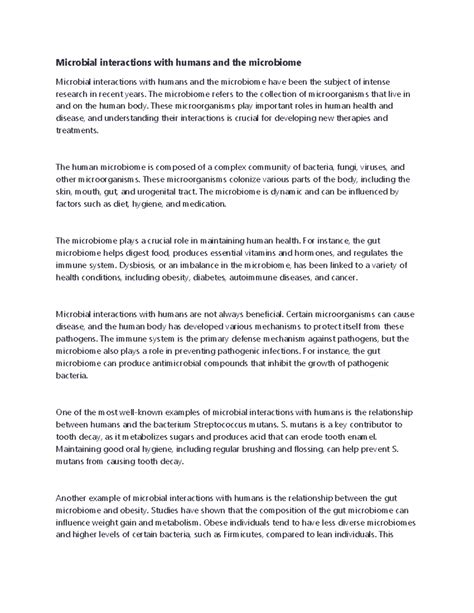 Biol 371 Microbial Interactions With Humans And The Microbiome Microbial Interactions With